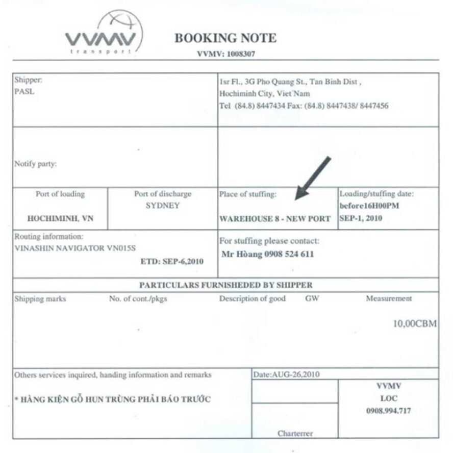 Booking Note là gì? Thông tin chi tiết trên Booking Note