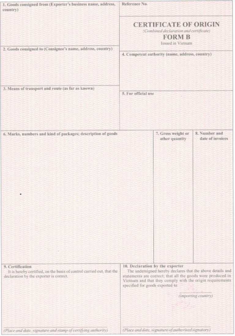C/O Form B là gì? Hướng dẫn chi tiết từ A – Z